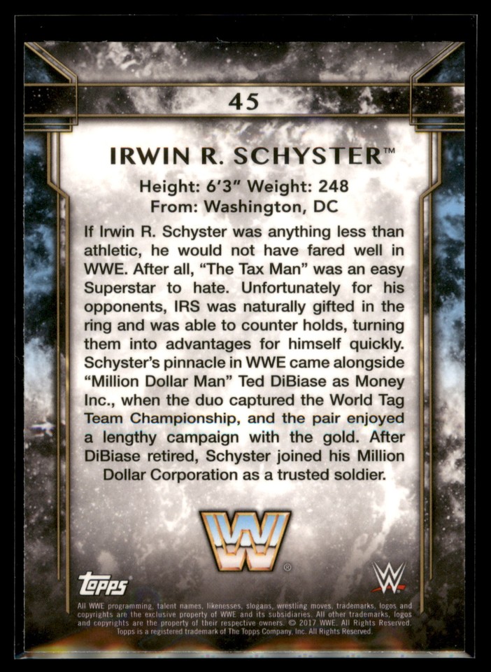 2017 Topps Legends WWE Wrestling BRONZE Parallel #45 Irwin R Schyster ...