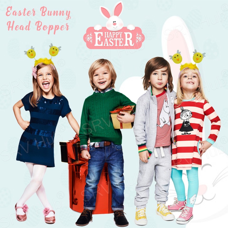 Universal Size Easter Chick and Rabbit Head Boppers With Fur Kids Party ...
