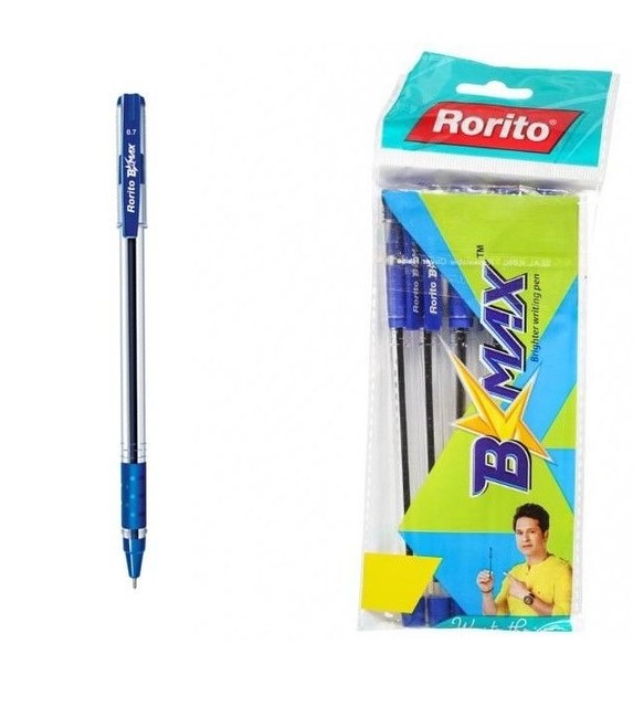 10x Rorito B Max Ball Pen BLUE | 0.7mm | Smooth writing school home ...