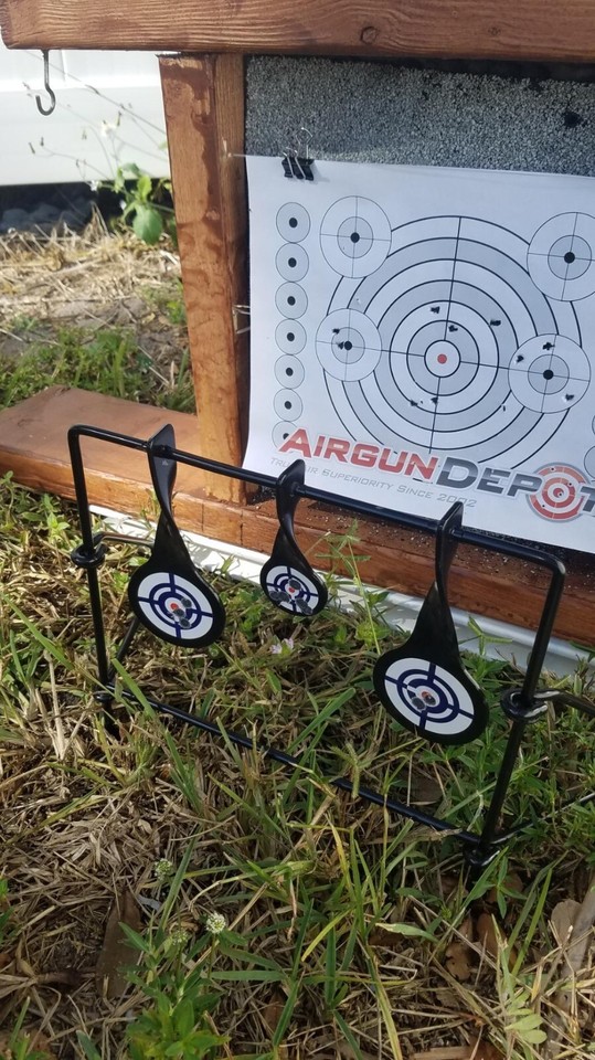 Steel Shooting Targets Spinning Reset Stand Set Metal Pistol Rifle Disk ...