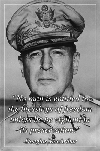 DOUGLAS MACARTHUR 5-star general PHOTO QUOTE POSTER inspirational 20x30 ...