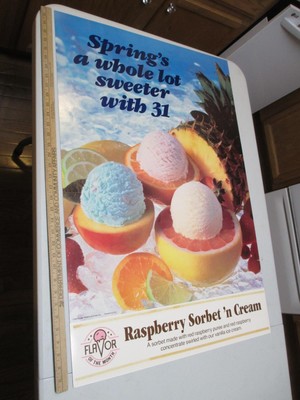 Baskin Robbins ice cream 1986 SPRING raspberry sorbet pineapple lemon ...