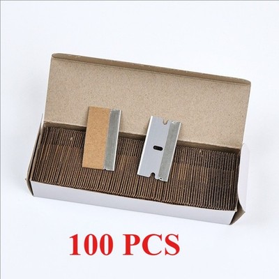 100 PCS Razor Blades Single Edge Extra Sharp Heat Treated Safety Knife ...