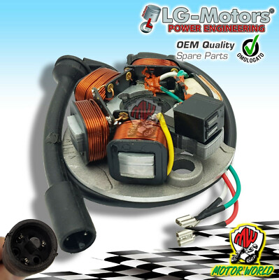 KIT STATORE MAGNETE GENERATORE CORRENTE 3 POLI PIAGGIO APE TM P 50 1985 ...