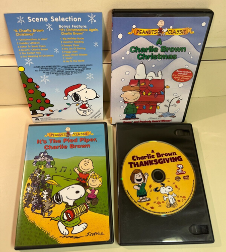 Peanuts Holiday Classics Charlie Brown 3 DVD Christmas Thanksgiving ...