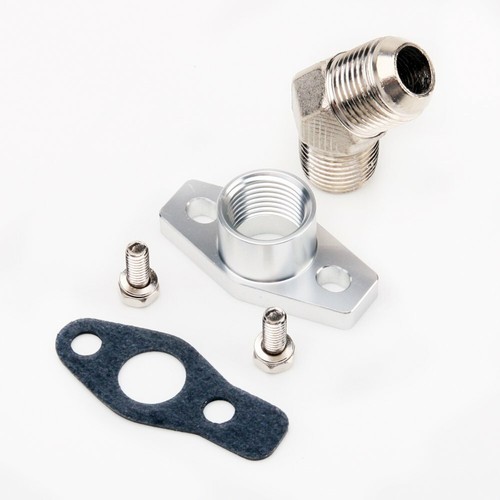 TRITDT Fits TD04 TD05 Turbo Oil Return Flange Kit 38mm -45deg to 10AN ...