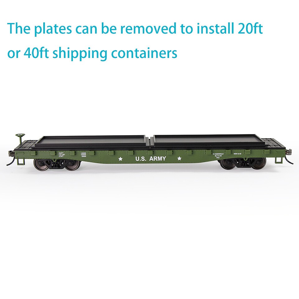 Evemodel Trains 1 Unit HO Scale 1:87 52ft Flat Car 52' Rolling Stock | eBay