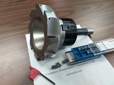 6" 90 degree indexable face shell mill & 20 extra APKT1604 inserts w ...