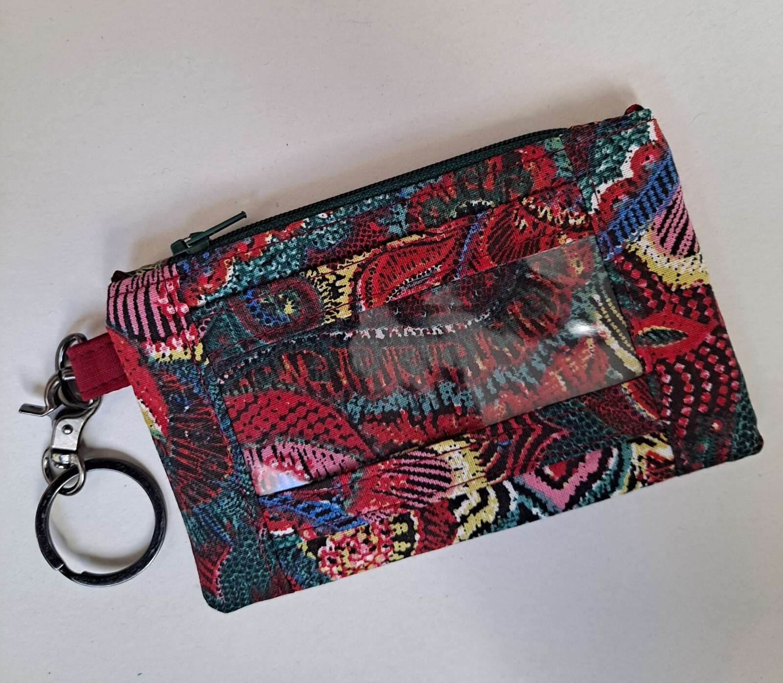 Cotton Fabric Abstract Zippered Key Fob/ID Holder | eBay
