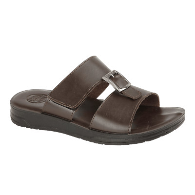Urban Jack GINO New Mens Leather Look Walking Slider Slip On Brown ...