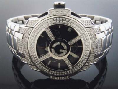 New 50 CENT G-Unit Watch GS26W - 44mm 3.00CT Diamond Black Face | eBay