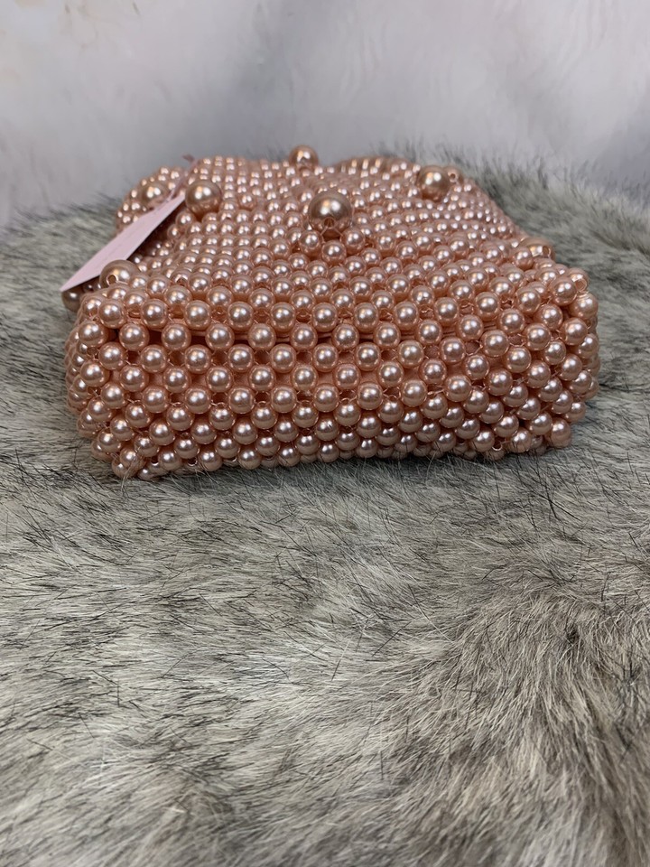 Lisa Parcell Mini Beaded Top Handle Bag Pink Dust Color Very Cute! NWTS ...