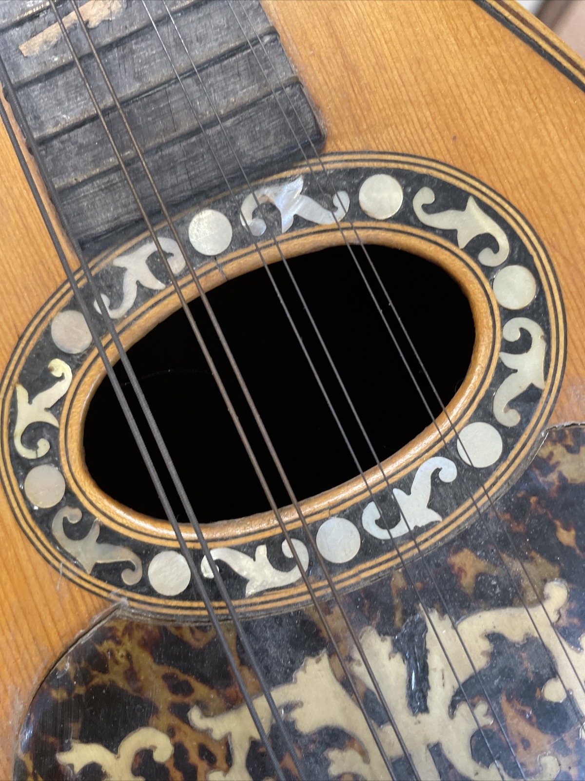 Antique Bowl back Mandolin Shell MOP Inlaid Pickguard Instrument ...