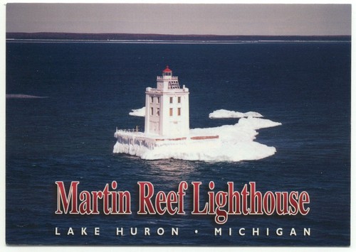 Martin Reef Lighthouse on Lake Huron MI Postcard Michigan | eBay Australia