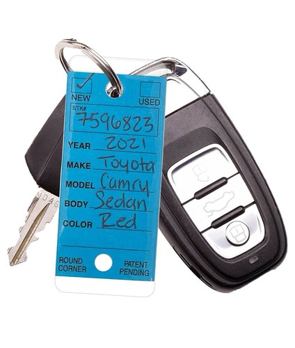 Blue Car Dealer Key Tags Self Laminating Blue Round Corner 177 Count | eBay