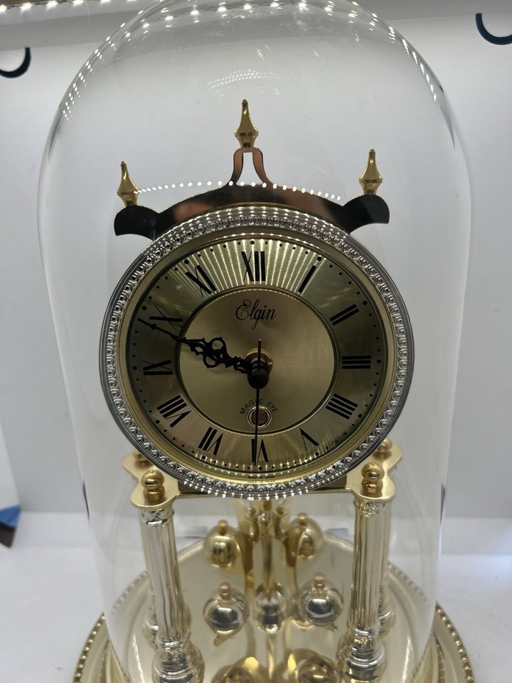 Vintage Elgin Glass-Dome Anniversary Clock | eBay
