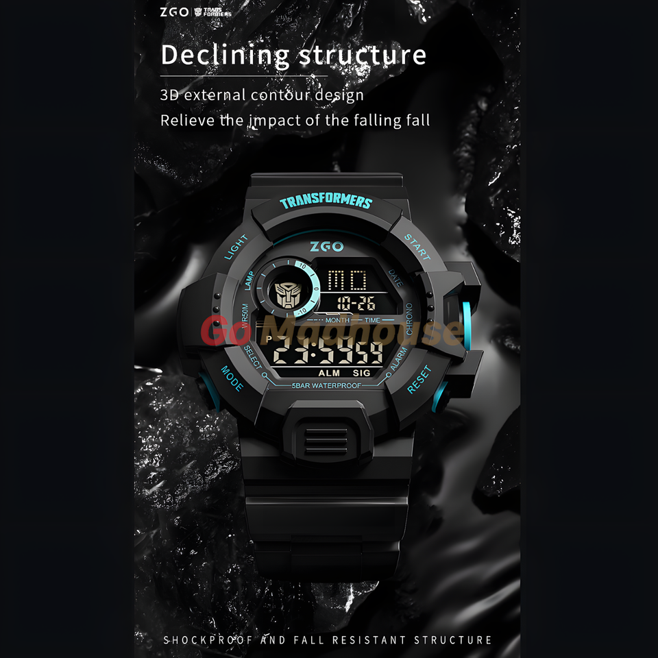 ZGO X Transformers Men’s Official Watch Digital Waterproof Alarm ...