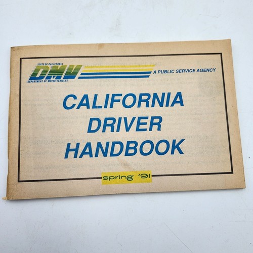 California Driver Handbook Spring 91 DMV Official Vintage Collectible ...