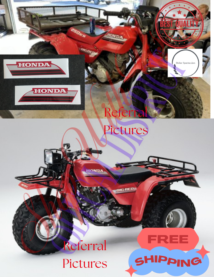 1985 Honda Decals Honda Stickers ATC250ES 250ES ATC Big Red Tank Decals ...