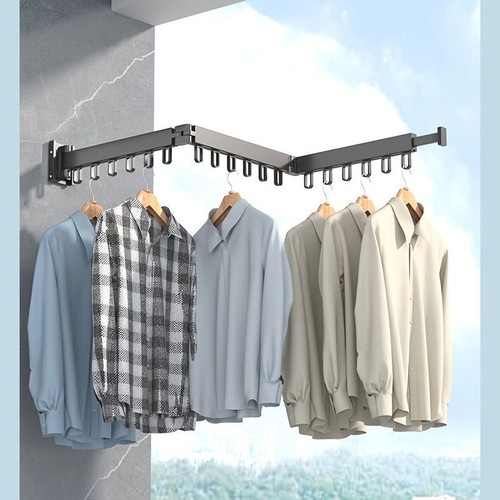 Wall Mounted Foldable Aluminum Alloy Clothes Drying Rack Perfect ...