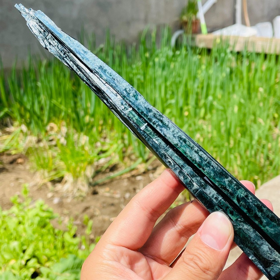 176g Long Natural Blue Vivianite Quartz Crystal Hydrous Iron Phosphate ...