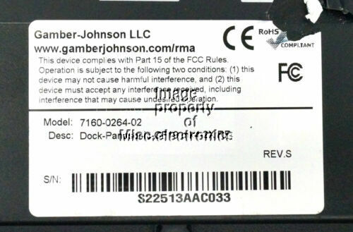 GAMBER JOHNSON 7160-0264-02 PANASONIC ToughBook CF-19 MK 4/5/6/7/8 DOCK ...