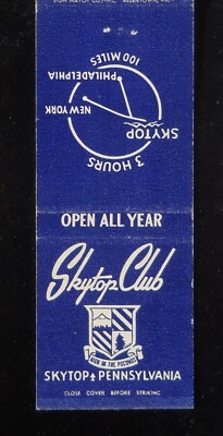 1950s Skytop Club 3 Hours 100 Miles from NYC and Philadelphia Skytop PA ...
