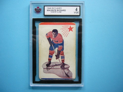 1948 NHL HOCKEY PLAYING CARD NNO MAURICE RICHARD KSA 4 VG/EX KING OF ...