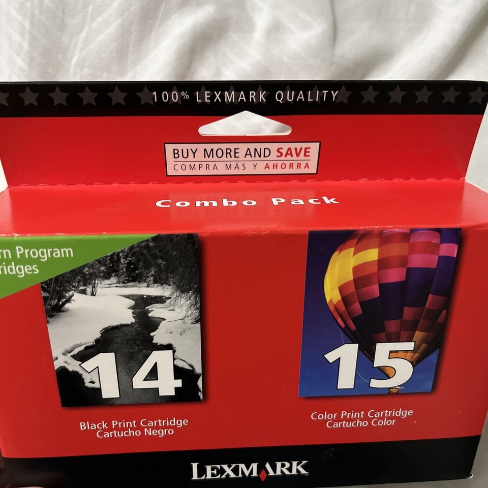 Lexmark Printer Cartridges Combo Pack of #14 Black and #15 Color | eBay