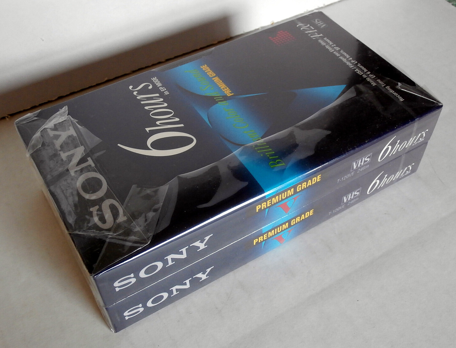 (2) Pack New Sony Premium Grade VHS Video Tape T-120 6 Hour T-120VE ...