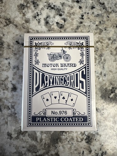Motor Brand High Quality Plastic Coated Blue Playing Cards NEW! | eBay