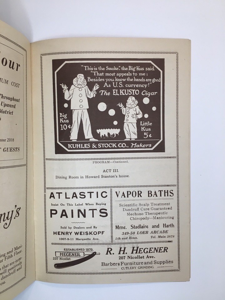 The Shubert Theatre Louise Farnum Minneapolis, MN Antique Program Pre ...