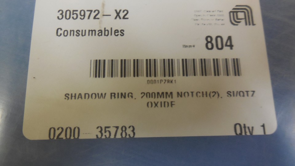 0200-35783, AMAT, SHADOW RING, 200MM NOTCH(2), SI/QTZ OXID | eBay
