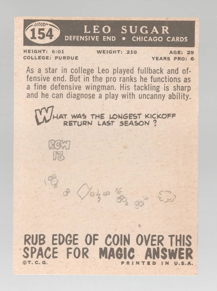 1959 Topps #154 Leo Sugar VG/Ex | eBay