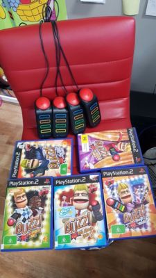 BUZZ controllers set PS2 Playstation 2 Game Buzzers Bundle + 2 buzz ...