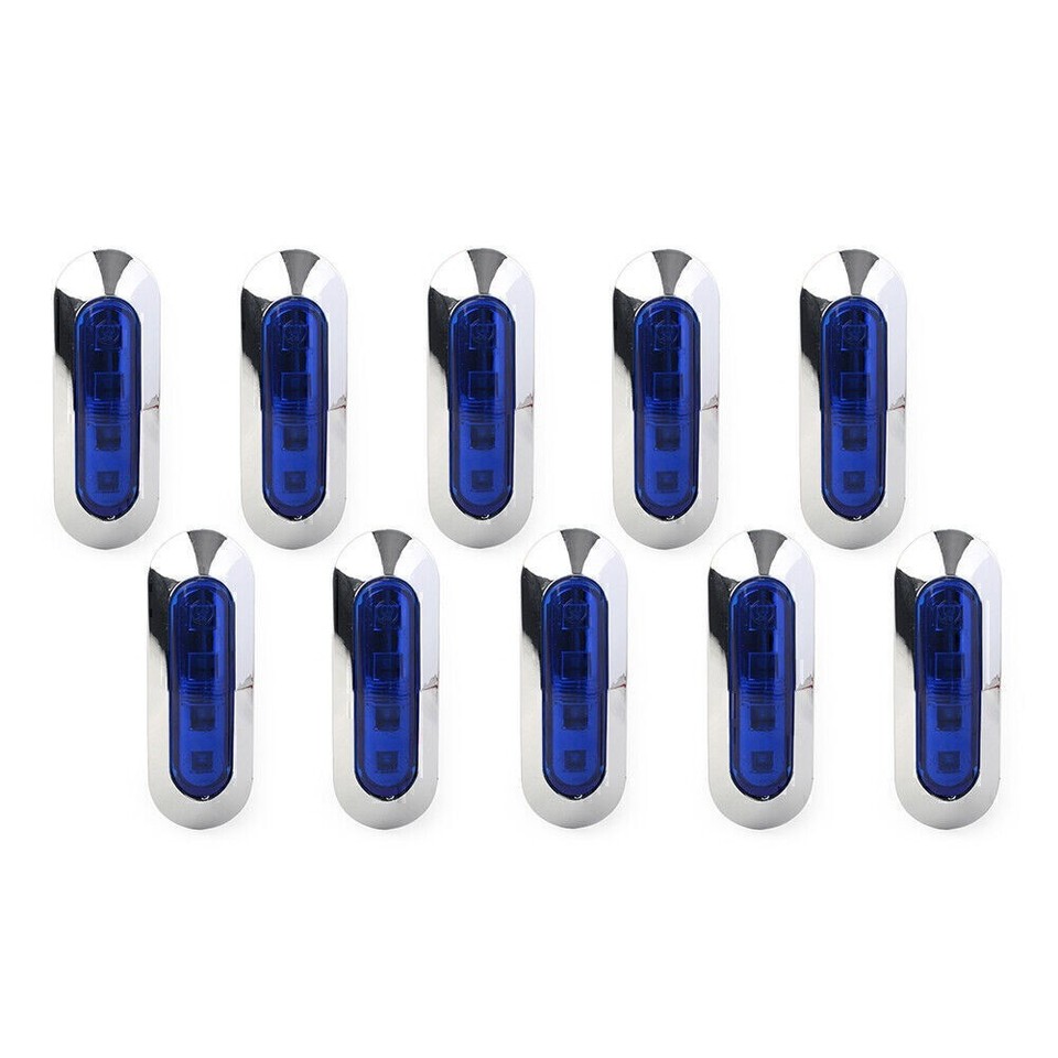 10x Blue 4 LED Side Clearance Marker Light For Car Truck Trailer Pickup ...