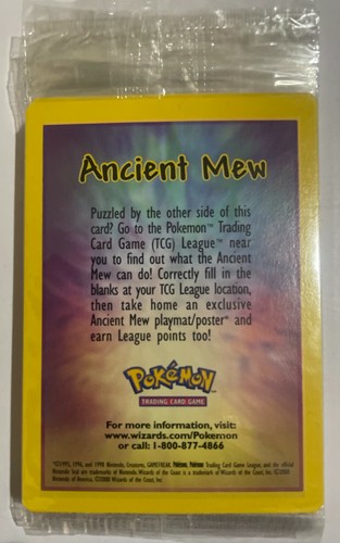 Pokemon Ancient Mew ( Sealed ) Reverse Holo WOTC tcg Nm/MINT 2000 Movie ...