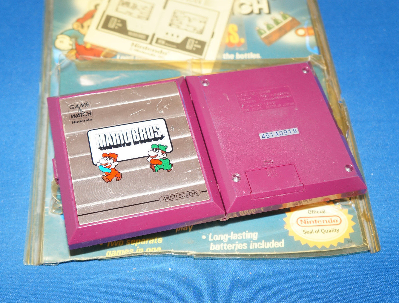 80s MARIO BROS. NINTENDO GAME & WATCH ELECTRONIC HANDHELD BLISTER CARD ...