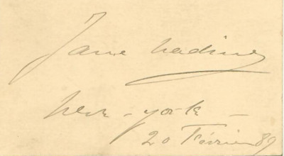 Jane Hading Signed Autograph card French Actress - New York 1889 – 19th ...