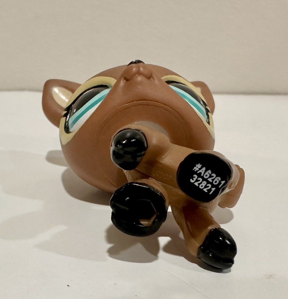 Littlest Pet Shop LPS #3583 Dark Brown Mommy Deer Fawn Blue Eyes ...