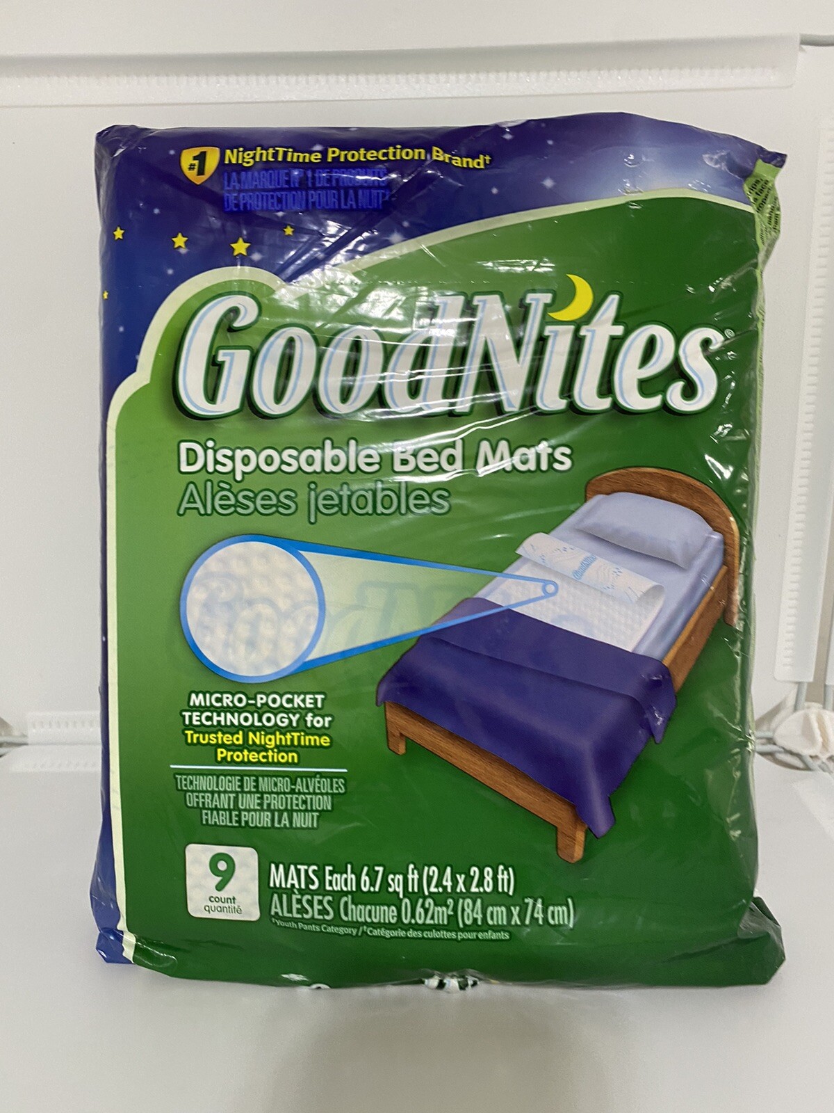 Goodnites Disposable Bed Mats For Bedwetting, 2.4 x 2.8 Ft 9 Count ...