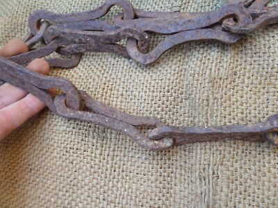 ANTIQUE CHIMNEY CHAIN HEARTH FIREPLACE COOKING TRAMMEL HOOK TWISTED ...