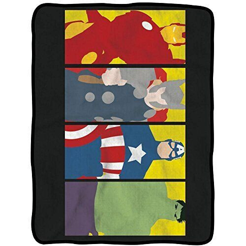Marvel The Avengers Minimalist Art Fleece Throw Blanket Iron Man Hulk ...