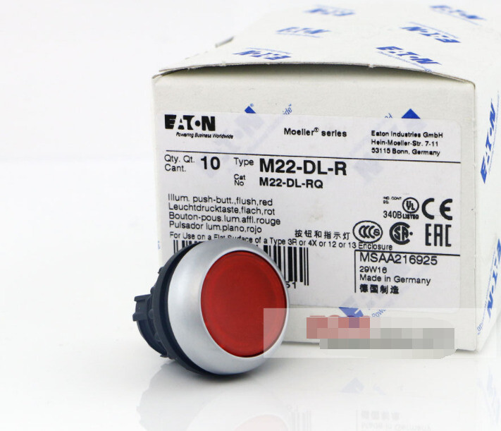 1PCS New Eaton Moeller M22-DL-R M22-DL-RQ Pushbutton Switch Red Brand ...