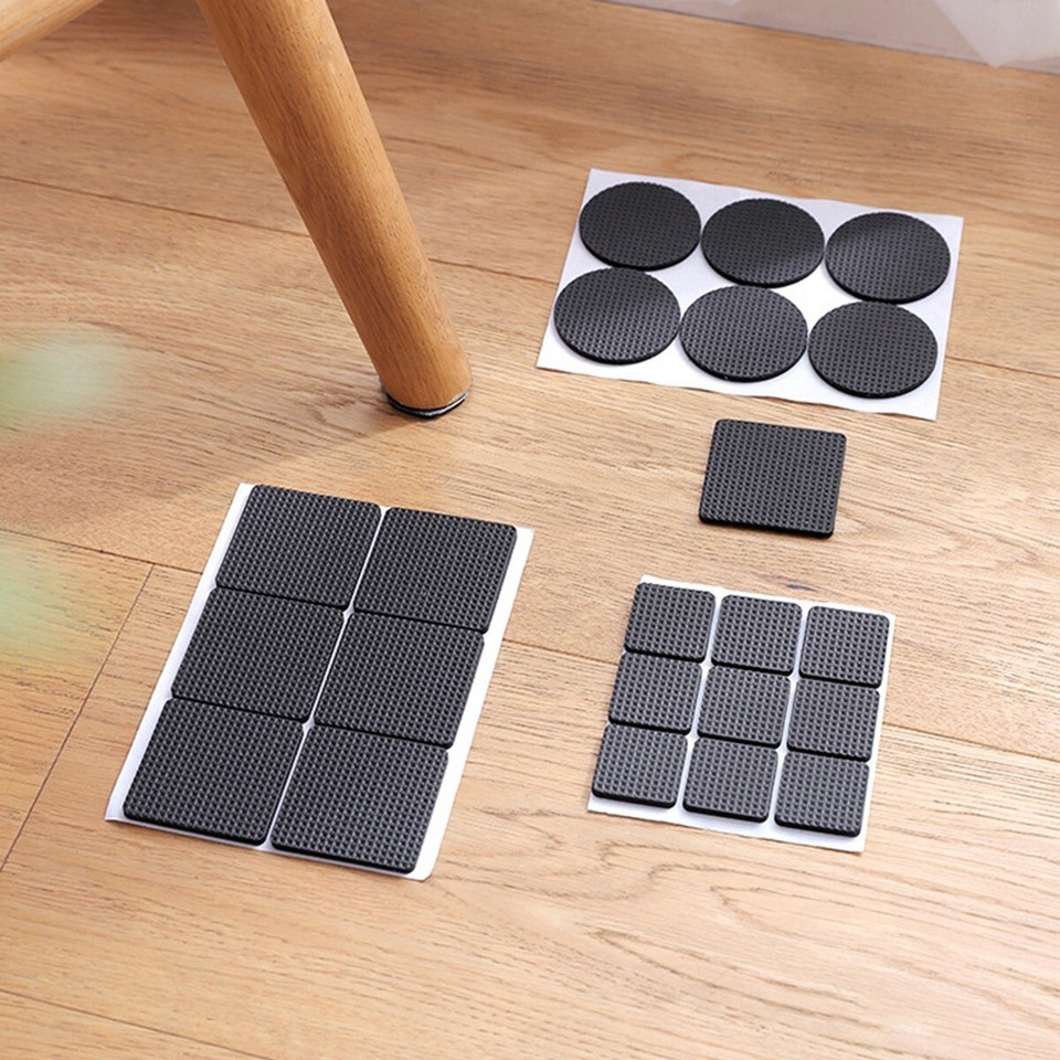 Round Foot pad Square Sofa Table Floor Black Protector Rubber Non-slip ...