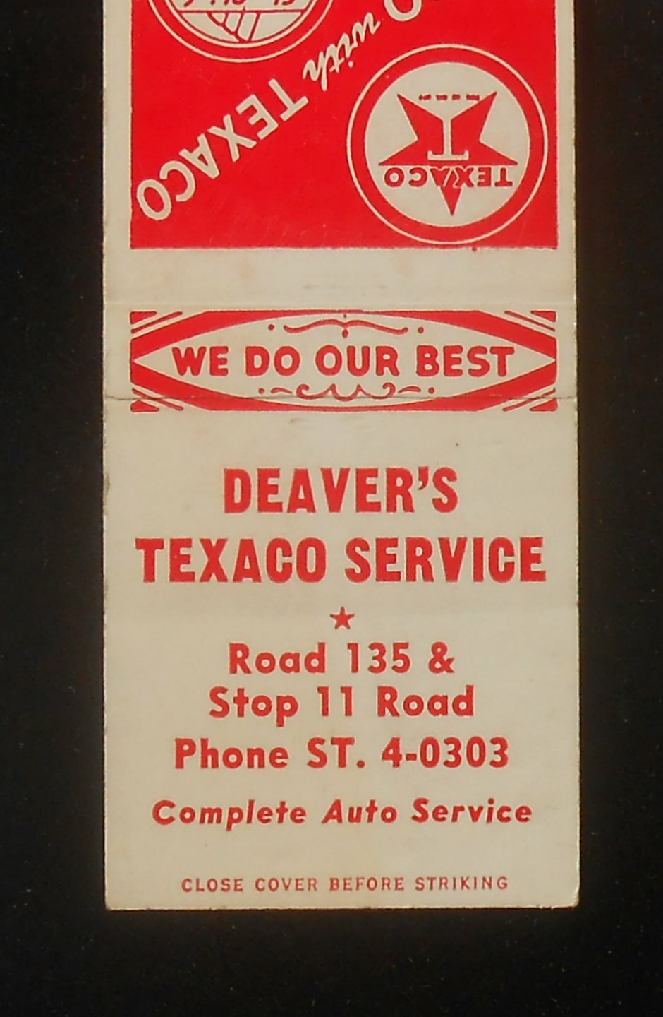 1950s Deaver's Texaco Gas Service Road 135 & Stop 11 Road Indianapolis ...