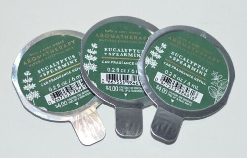 3 Bath & Body Works EUCALYPTUS SPEARMINT Scentportable FRAGRANCE Refill ...