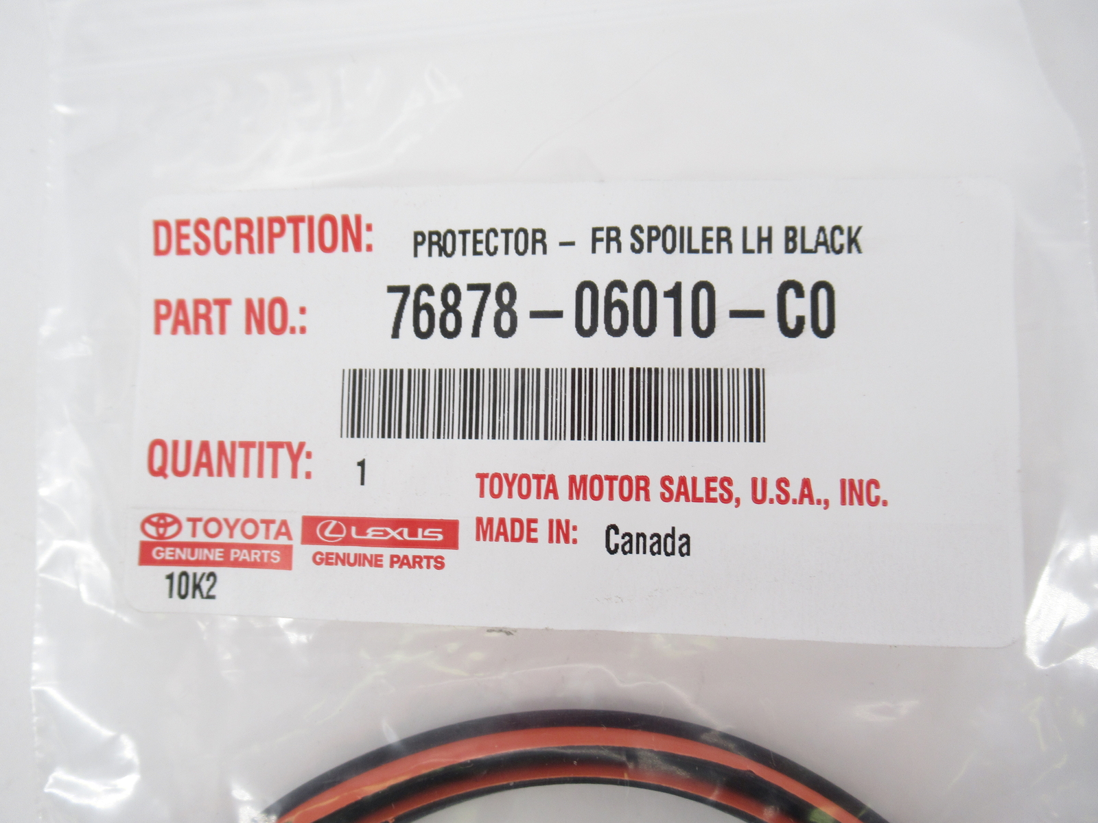 Genuine Toyota 76878-06010-C0 Driver LH Front Bumper Protection Pad 07 ...