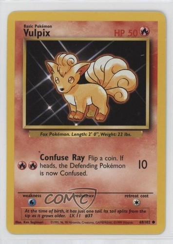 Vulpix Pokemon Base Set #68 1999 12g7 | eBay