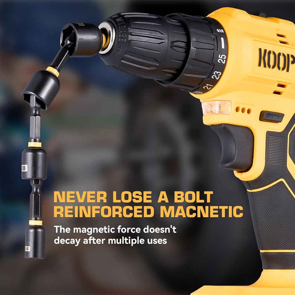 Magnetic Impact Nut Driver Set, Metric & SAE Driver Bit Set with Socket ...